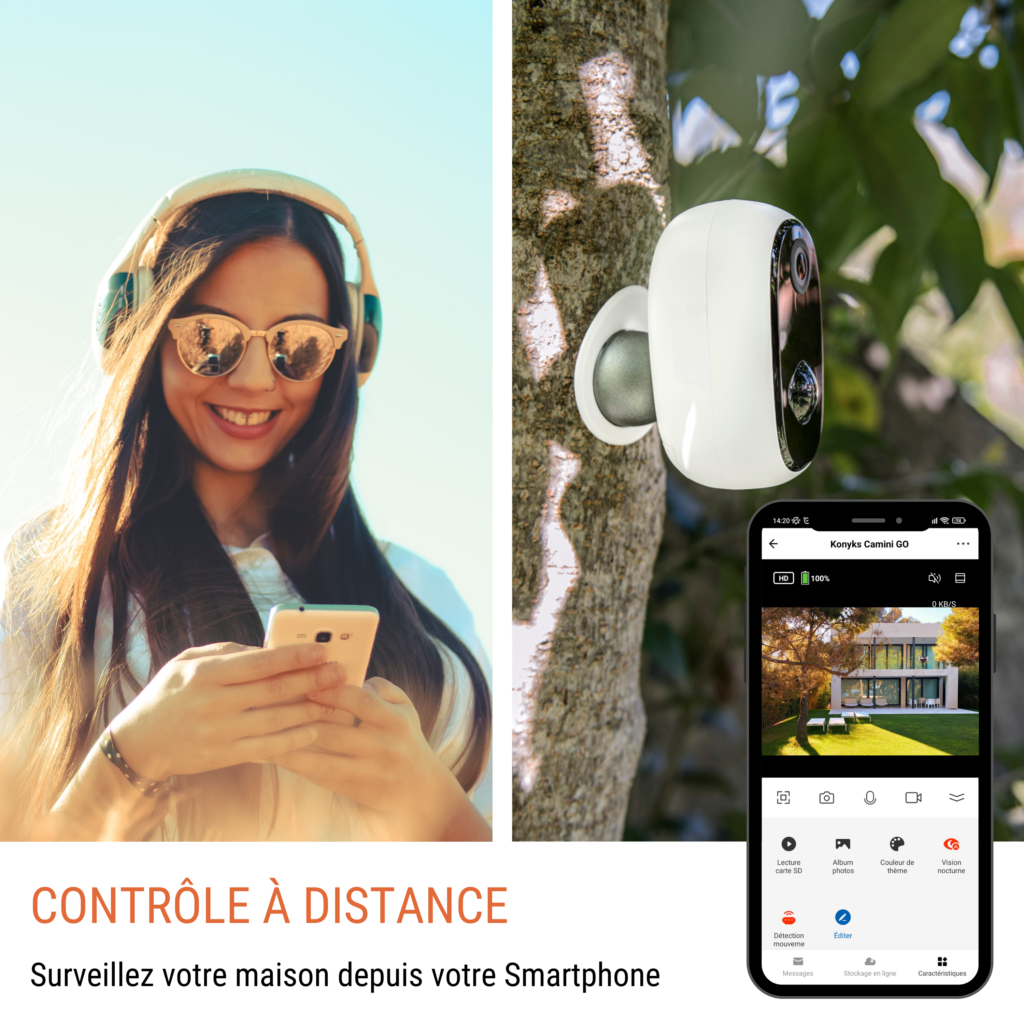 Camini GO Caméra extérieur Full HD sur batterie - Konyks
