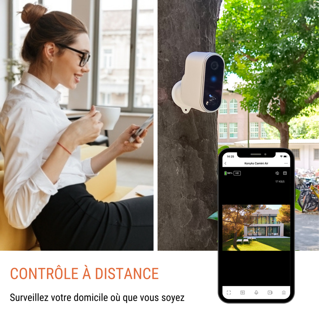 Camini Air 2S Caméra extérieur Full HD sur batterie - Konyks