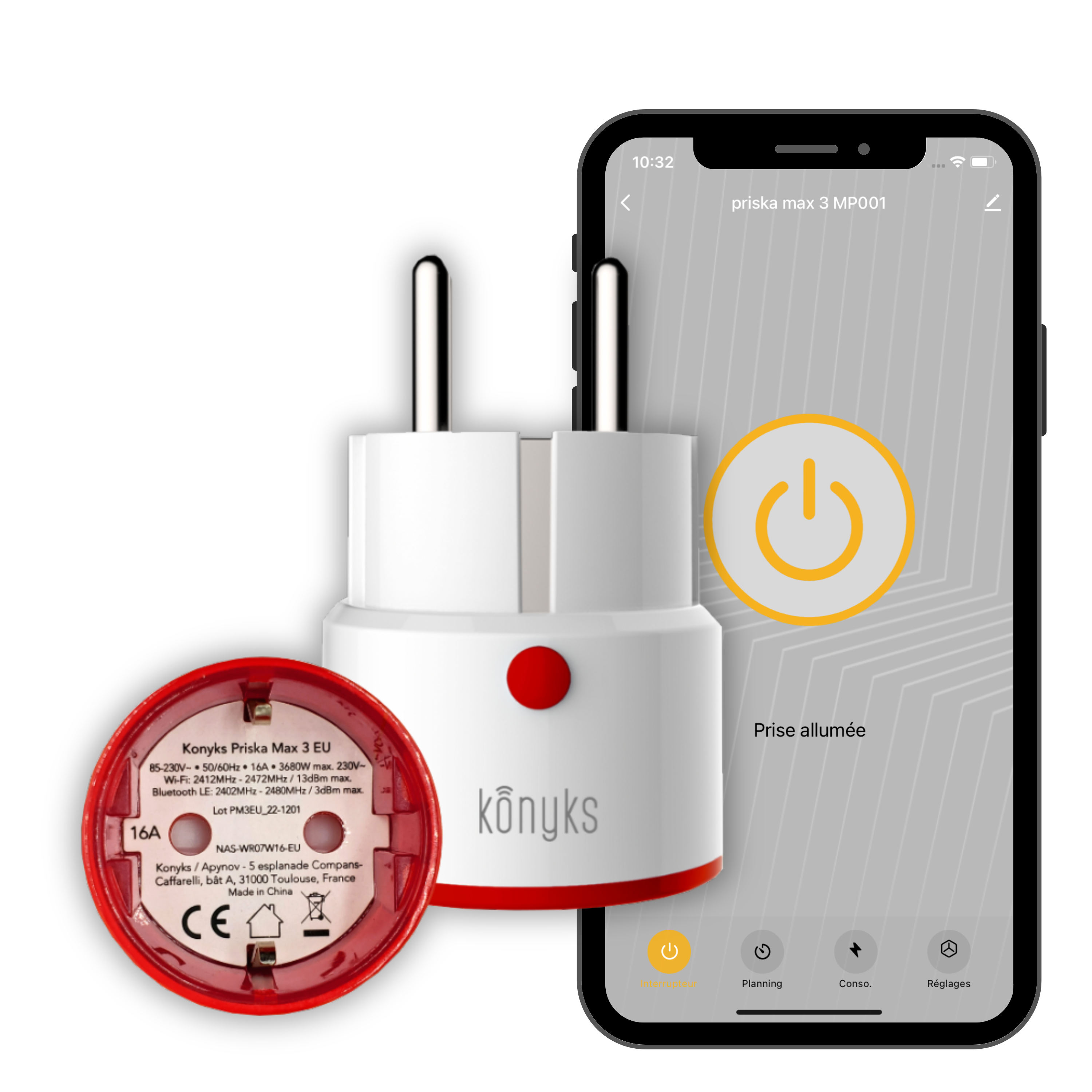 Konyks Priska Max 3 EU, prise Wi-Fi + Bluetooth, compacte